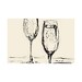Poster, Champagne Flute Abstract Line Drawing Illustration, Satin Print ...