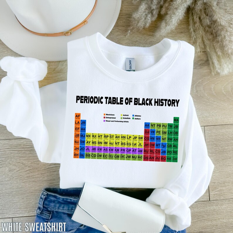 Periodic Table of Black History Sweatshirt, Black History Month Hoodie ...