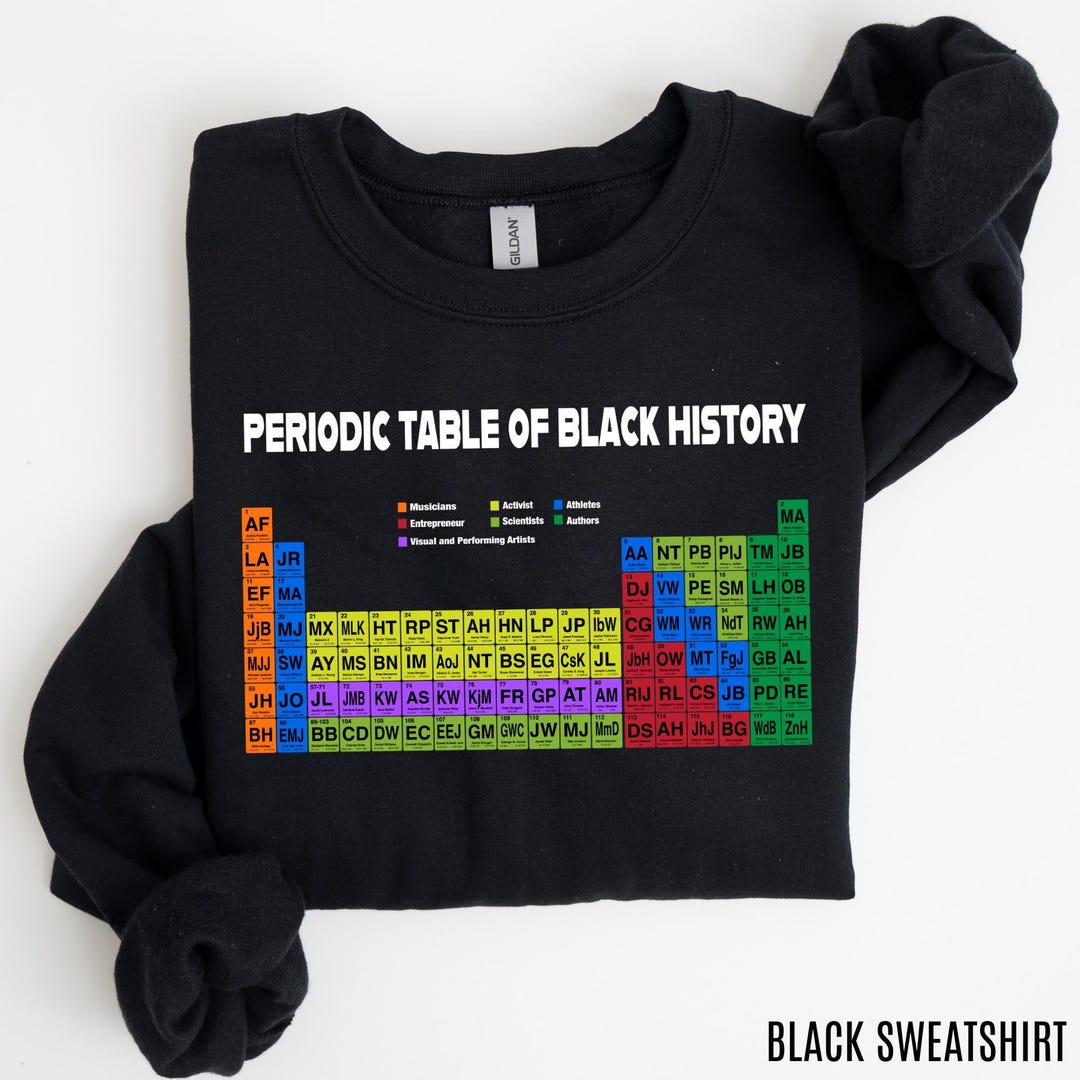 Periodic Table of Black History Sweatshirt, Black History Month Hoodie ...