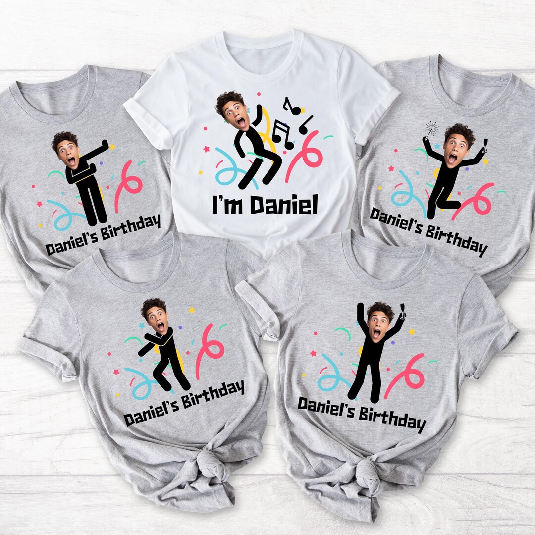 Custom Face Stick Figures Birthday Shirts, Birthday Photo Shirt, Custom ...