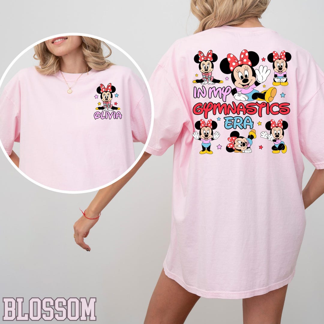 Custom Minnie Mouse Gymnastics Comfort Colors Shirt, Custom Name Disney ...