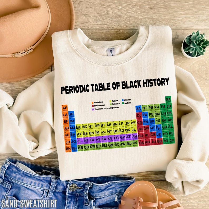 Periodic Table of Black History Sweatshirt, Black History Month Hoodie ...