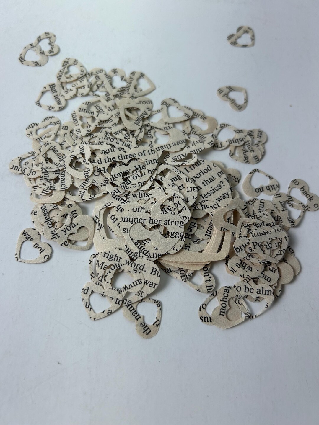 Recycled Heart Confetti From Used Book Pages | Eco Friendly Vintage ...