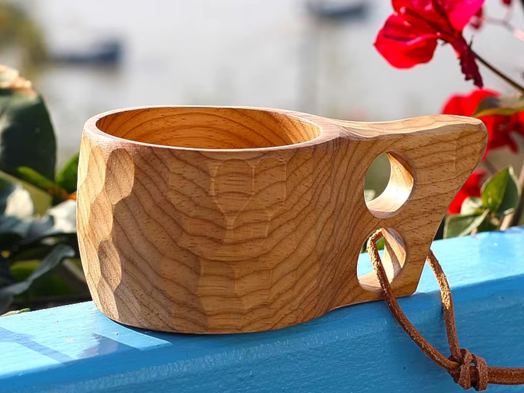 Handmade Wooden Kuksa Mug – 200ML/300ML Nordic Style Coffee Tea Cup ...