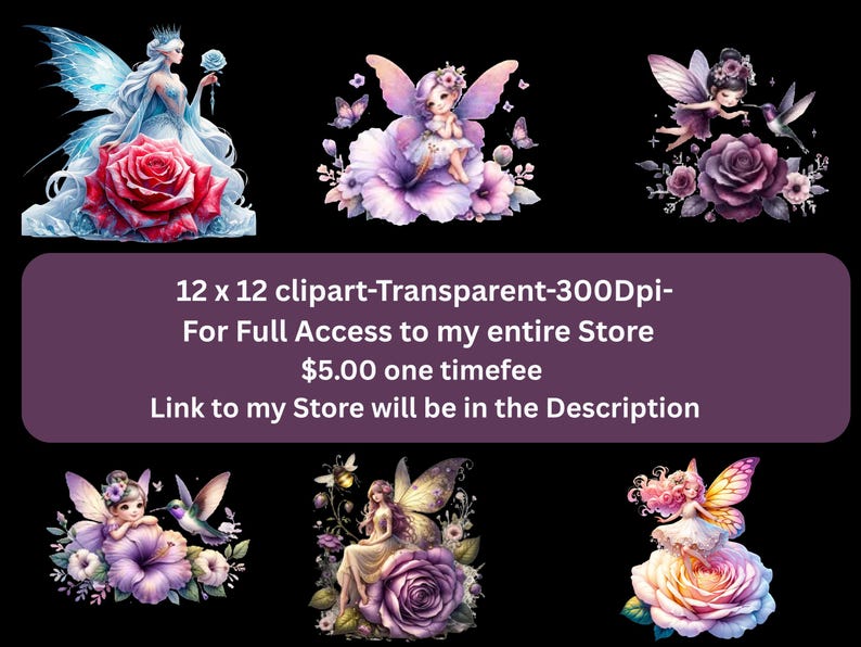 Whimsical Fairy Clipart Bundle , Magical Floral Fairy Graphics ...