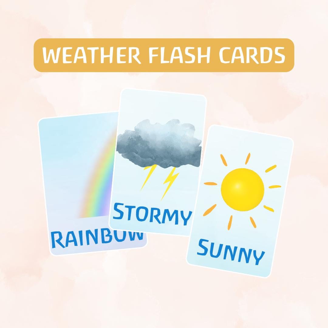 Weather Flash Cards, Printable Download, Early Years Learning ...