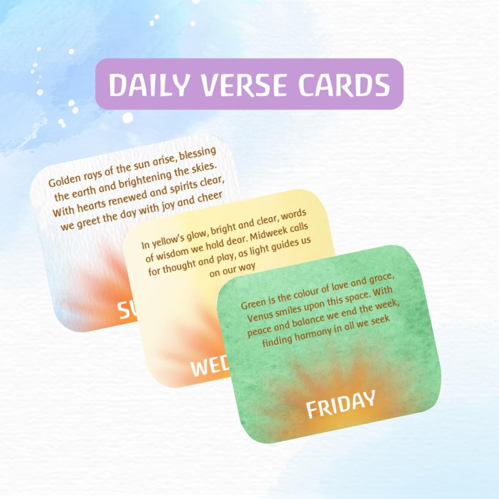 Steiner-inspired Daily Verse Card, Printable Download, Early Years ...