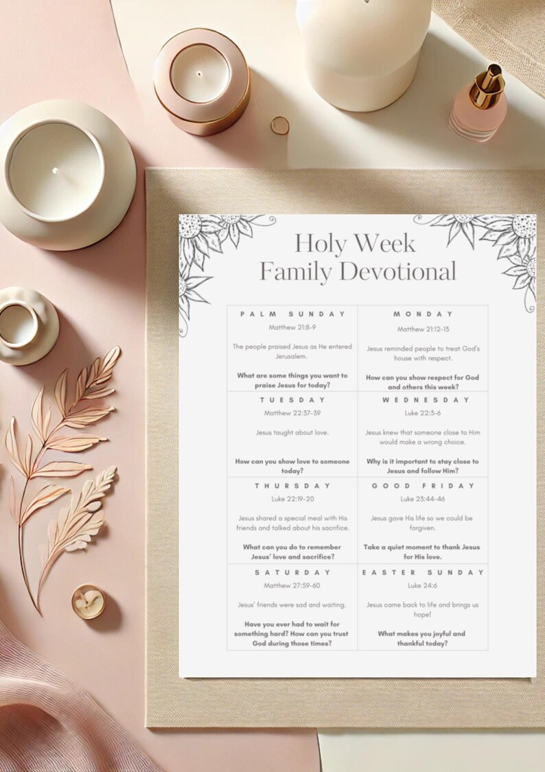Holy Week Devotional Printable for Kids and Families | Easter Faith ...