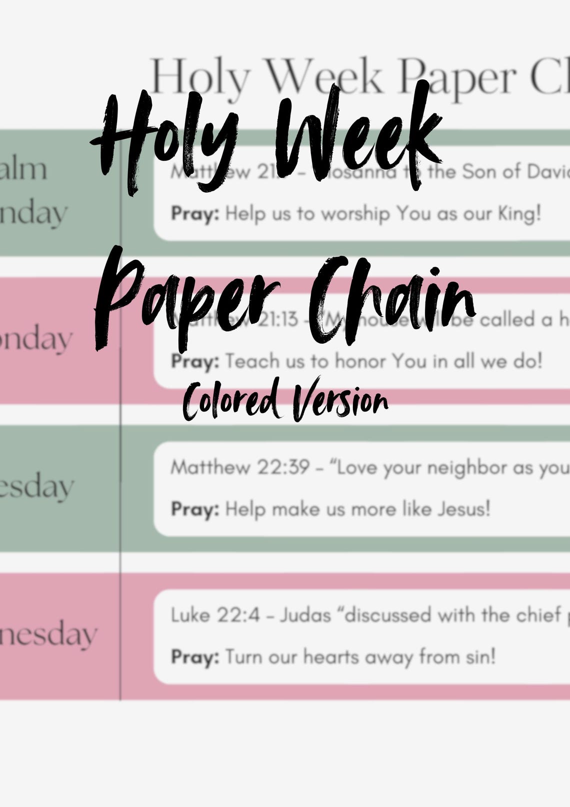 Holy Week Family Bundle | Printable Christian Easter Resources | Faith ...