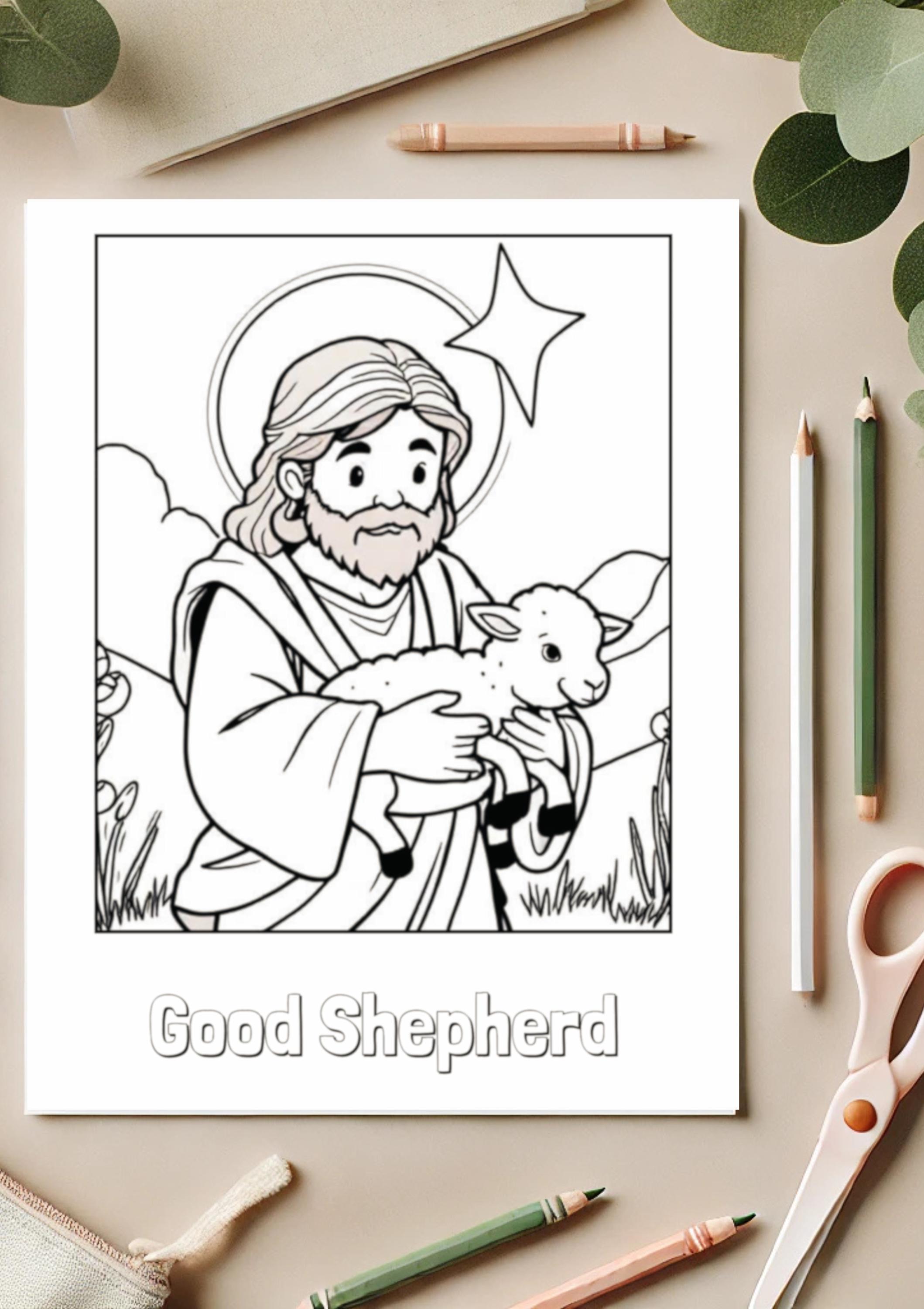 Good Shepherd Coloring Page | Christian Easter Printable for Kids ...