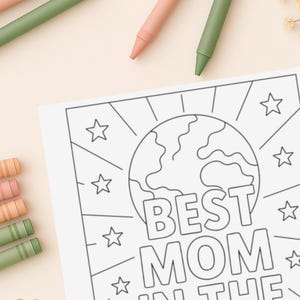 Mother’s Day Coloring Page for Kids | Printable Gift for Mom | Cute DIY ...