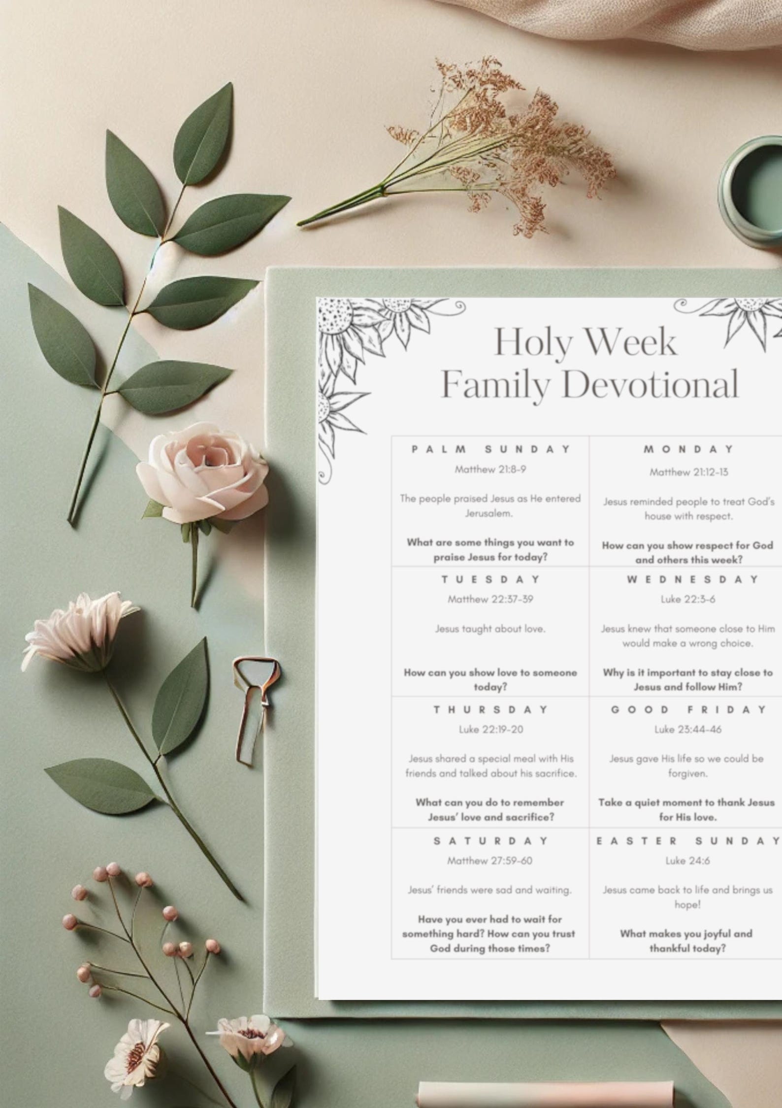 Holy Week Devotional Printable for Kids and Families | Easter Faith ...