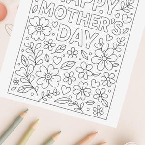 Mother’s Day Coloring Page for Kids | Printable Gift for Mom | Cute DIY ...