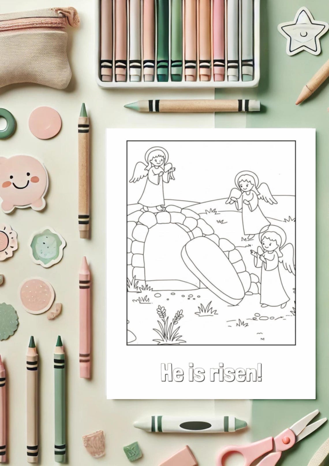 He is Risen Coloring Page | Christian Easter Printable for Kids | the ...