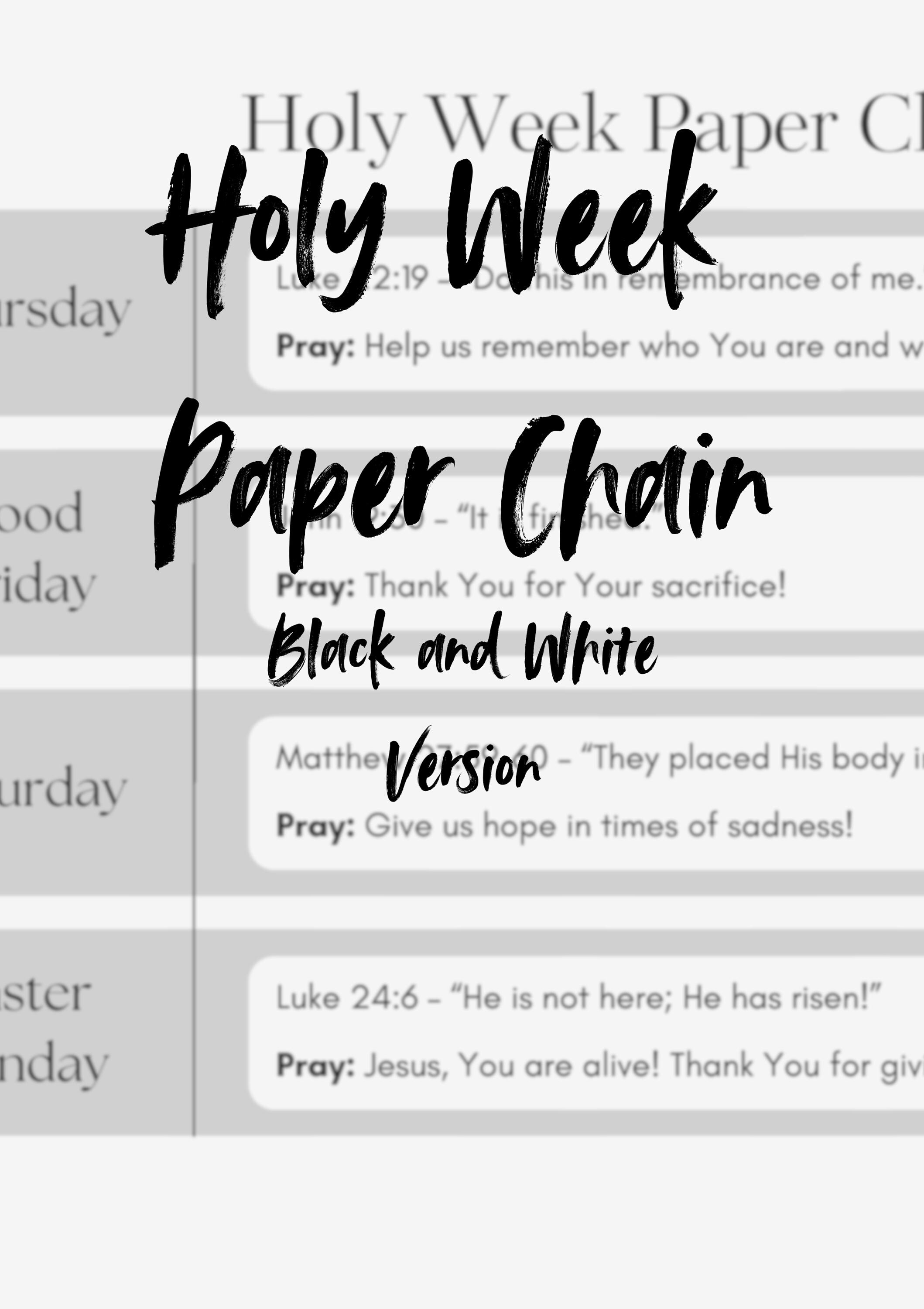 Holy Week Paper Chain | Printable Christian Easter Craft for Kids ...