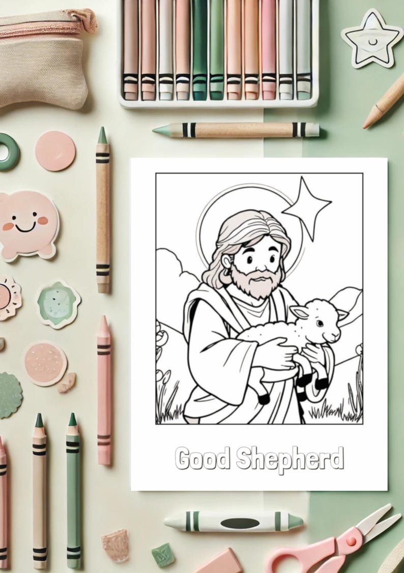 Good Shepherd Coloring Page | Christian Easter Printable for Kids ...