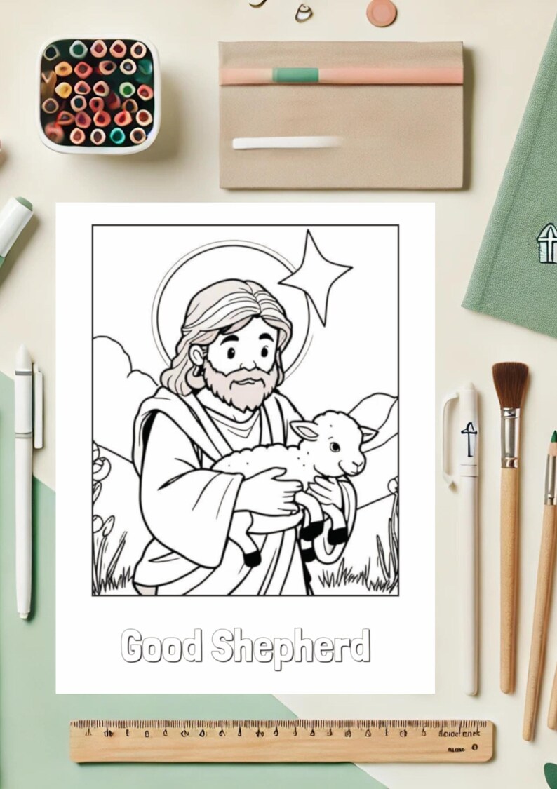 Good Shepherd Coloring Page | Christian Easter Printable for Kids ...