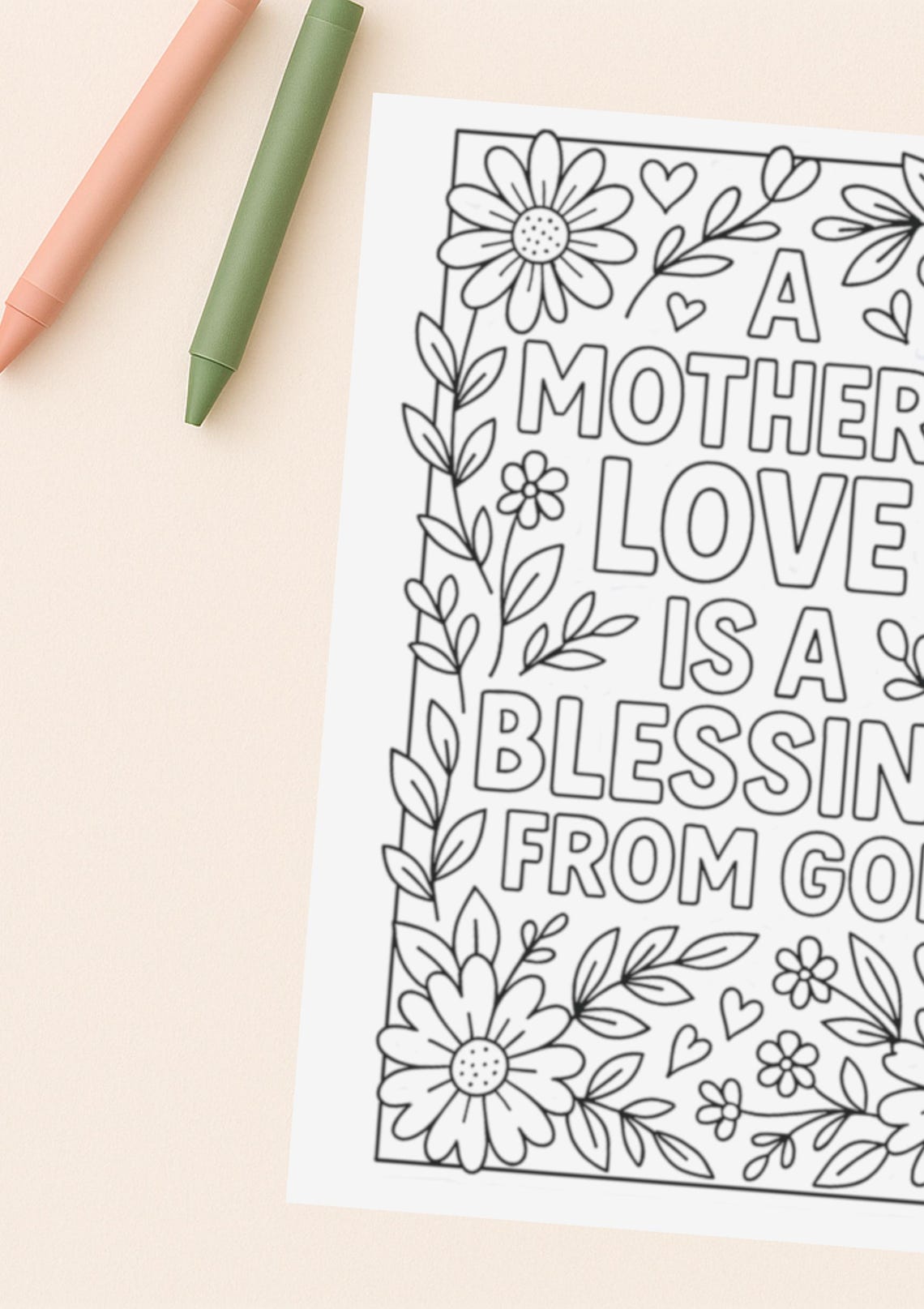 Christian Mother’s Day Coloring Page | Printable Bible Verse Art for ...