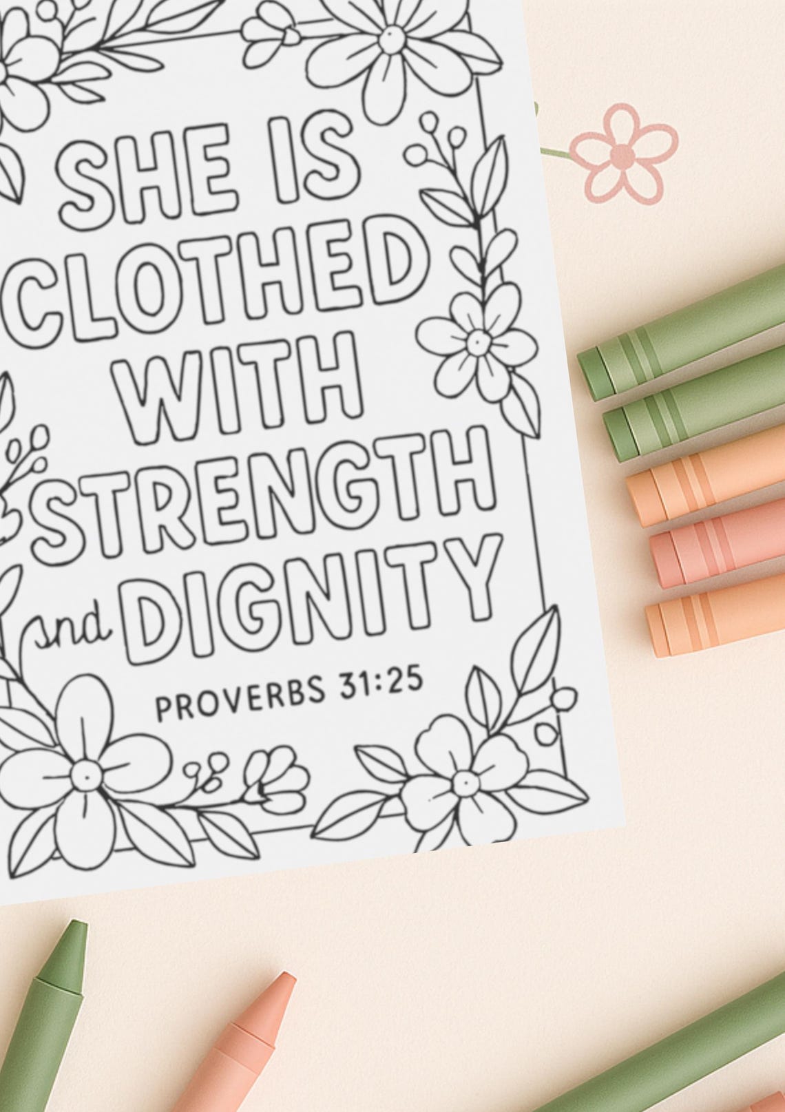 Christian Mother’s Day Coloring Page | Printable Bible Verse Art for ...