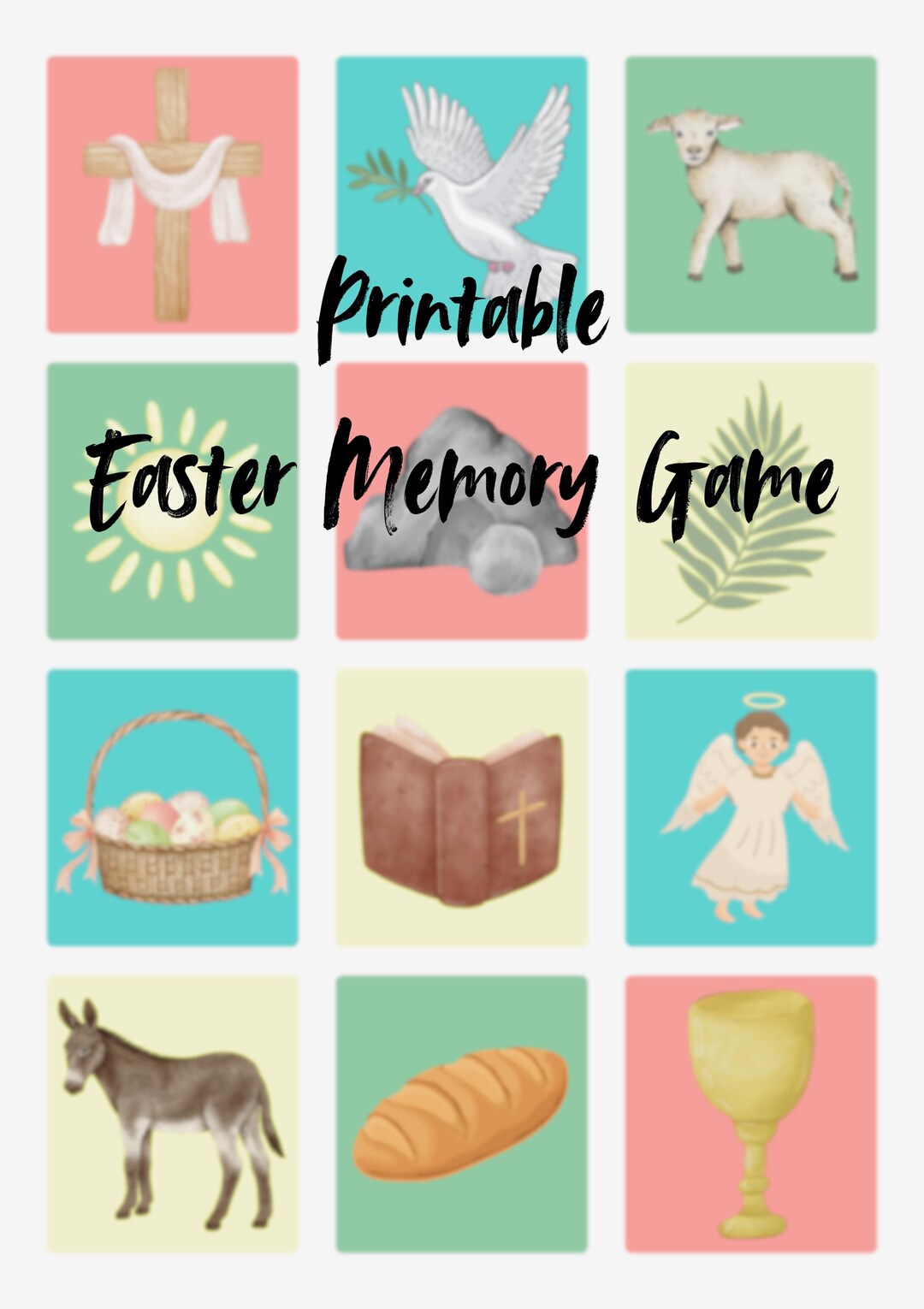 Easter Memory Game | Printable Christian Easter Game for Kids | Bible ...