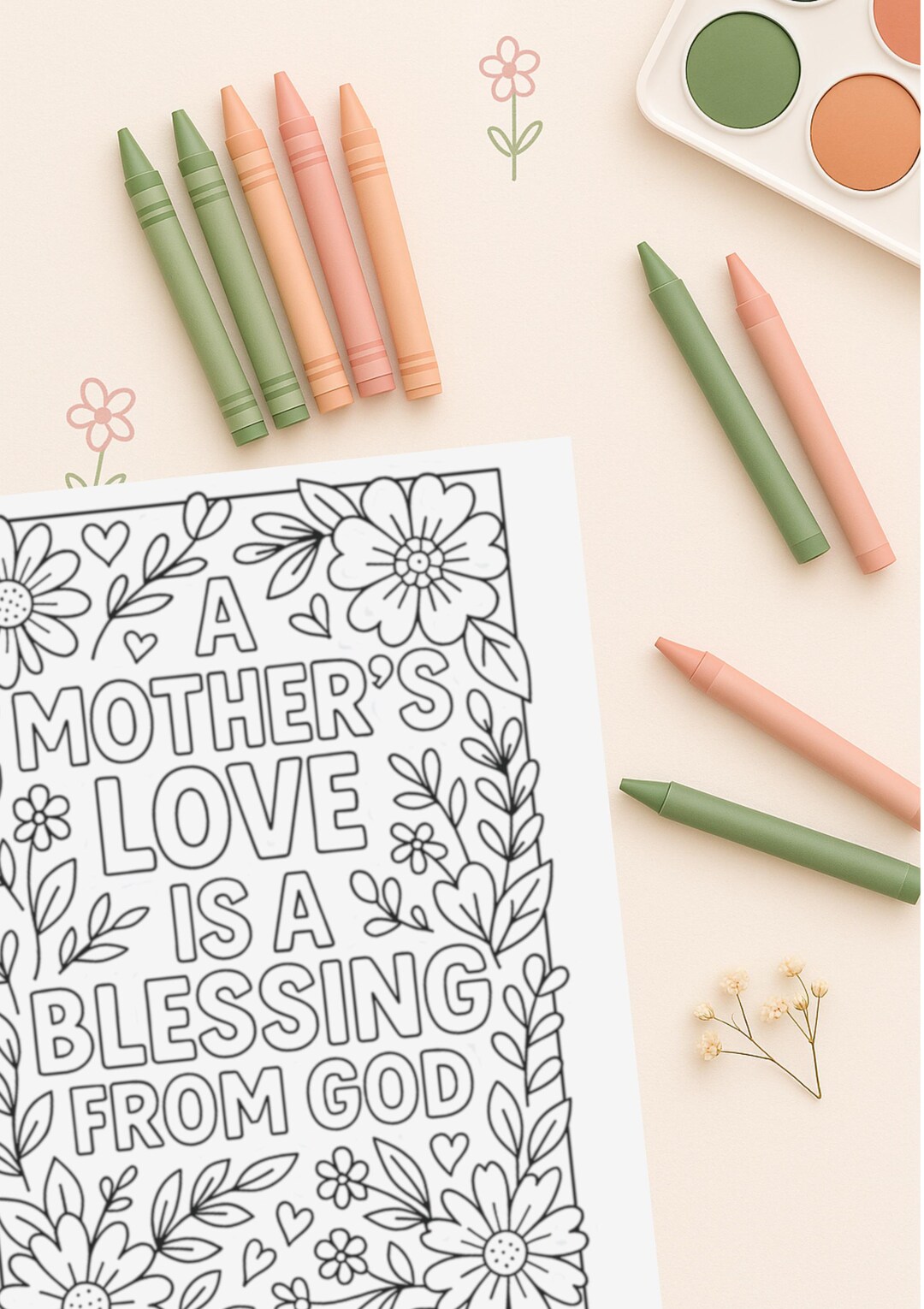 Christian Mother’s Day Coloring Page | Printable Bible Verse Art for ...