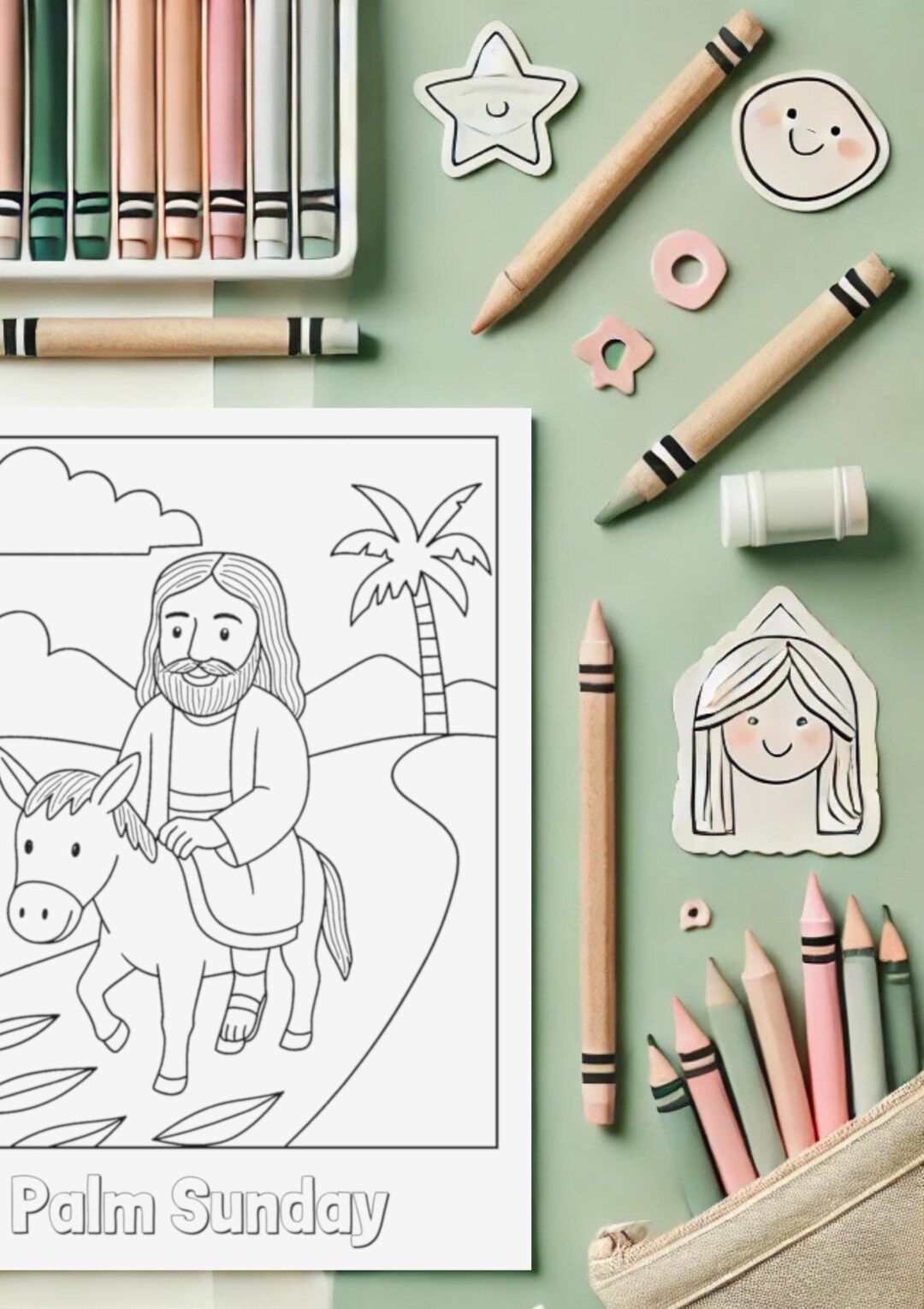 Palm Sunday Coloring Page | Printable Christian Easter Activity | Bible ...