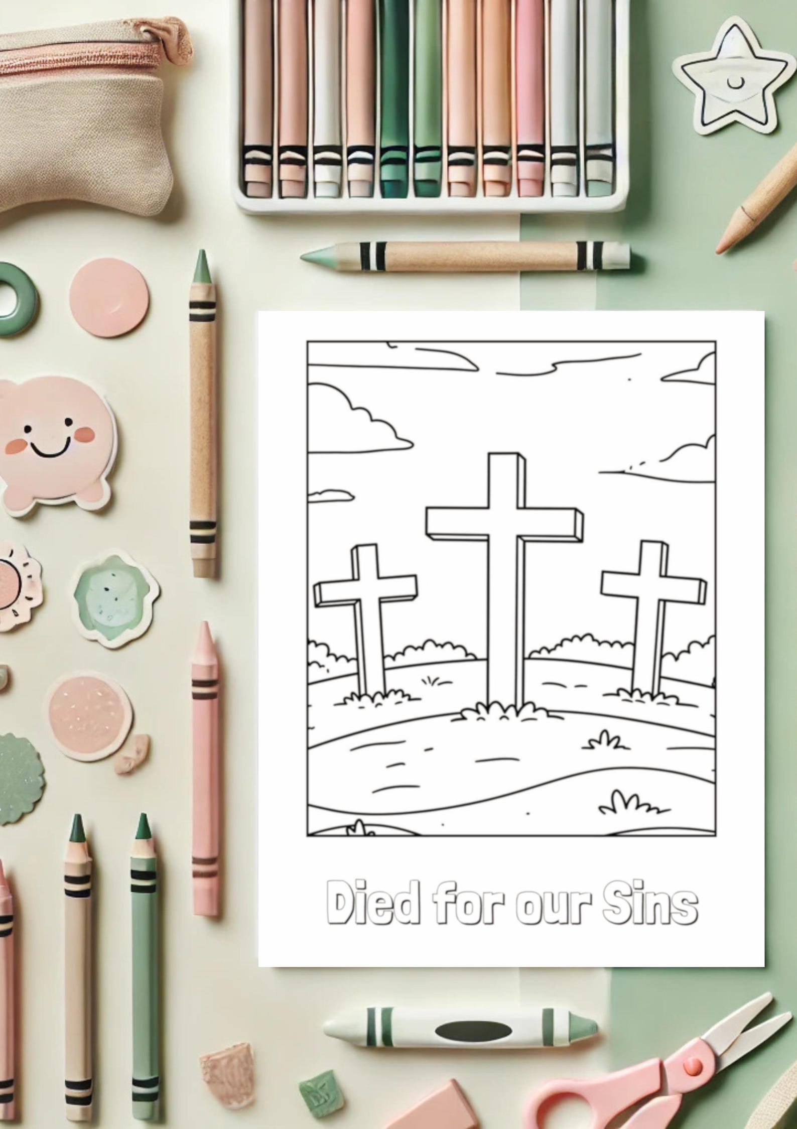 Died for Our Sins Coloring Page | Christian Easter Printable for Kids ...