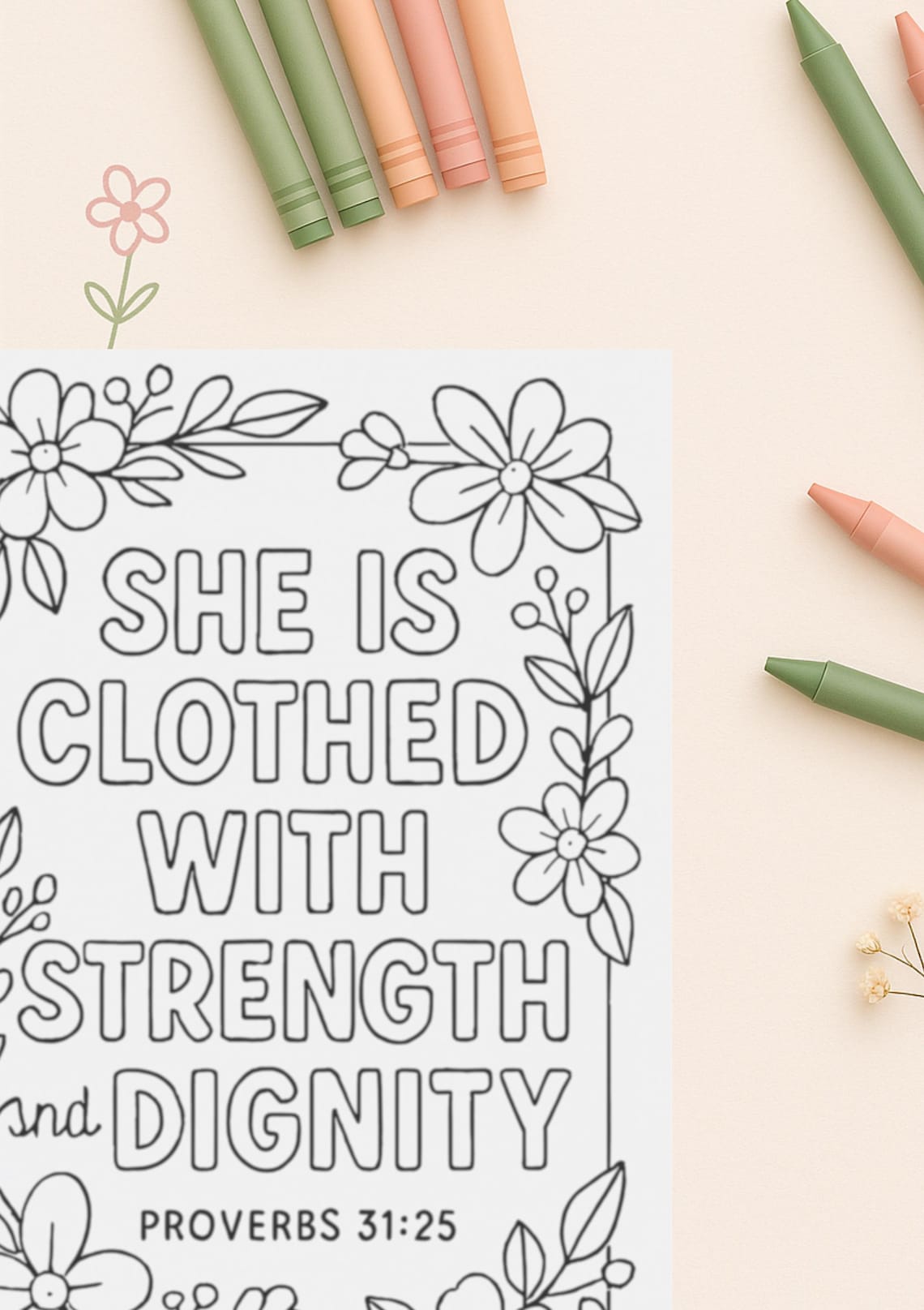 Christian Mother’s Day Coloring Page | Printable Bible Verse Art for ...