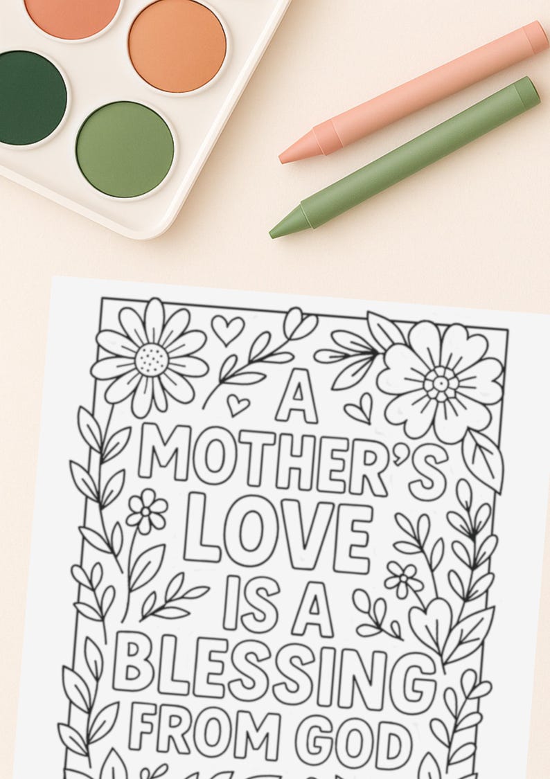 Christian Mother’s Day Coloring Page | Printable Bible Verse Art for ...
