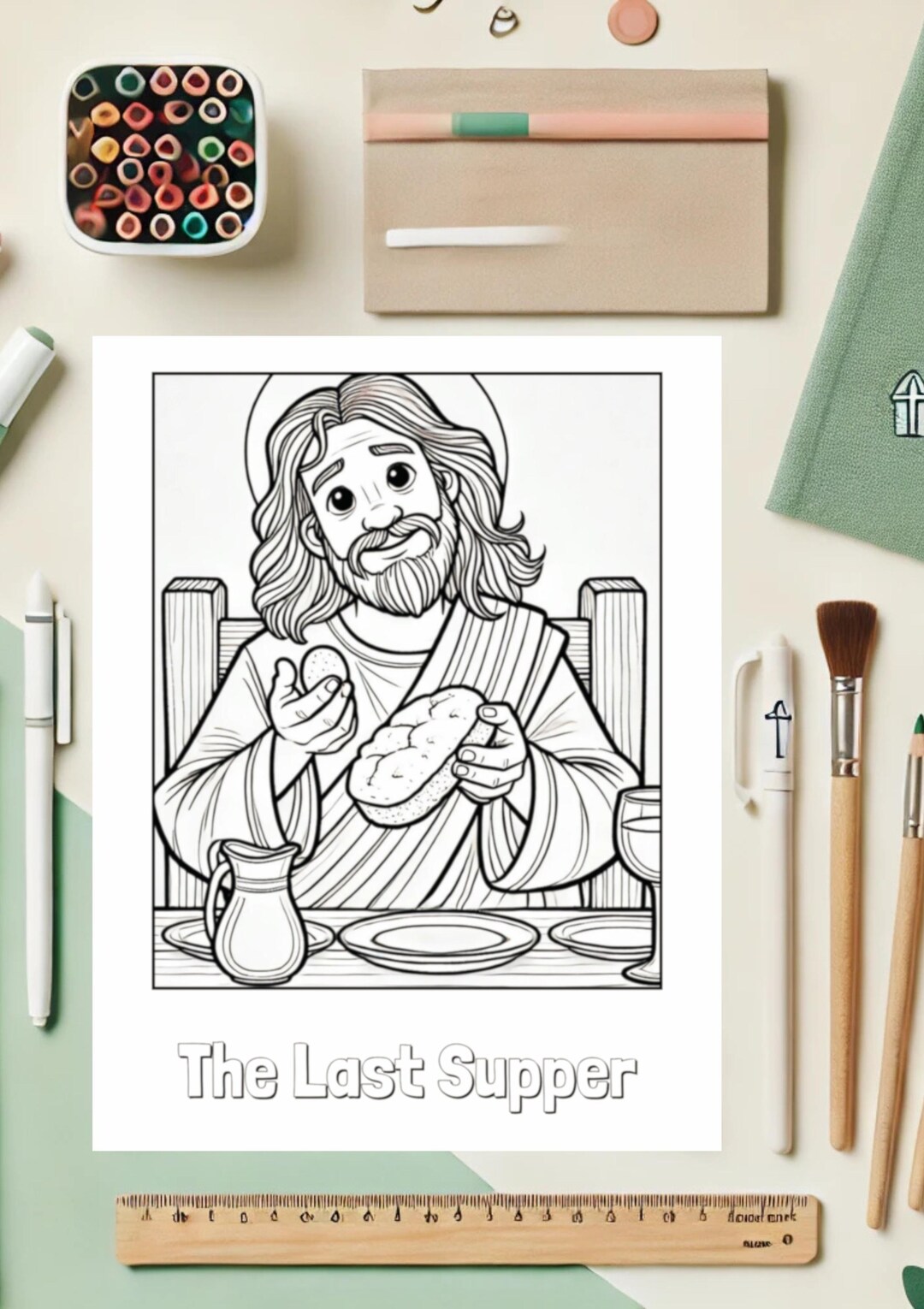 The Last Supper Coloring Page | Christian Easter Printable for Kids ...