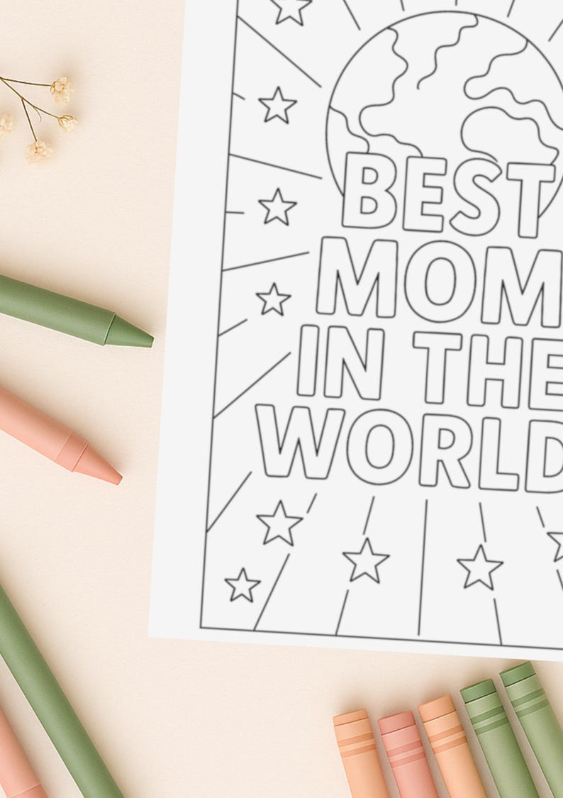 Mother’s Day Coloring Page for Kids | Printable Gift for Mom | Cute DIY ...