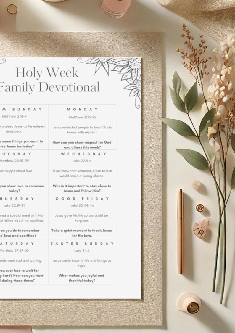 Holy Week Devotional Printable for Kids and Families | Easter Faith ...