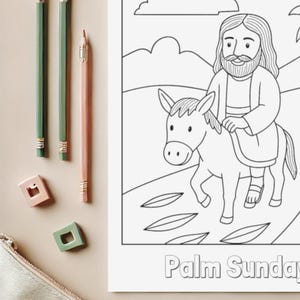 Palm Sunday Coloring Page | Printable Christian Easter Activity | Bible ...