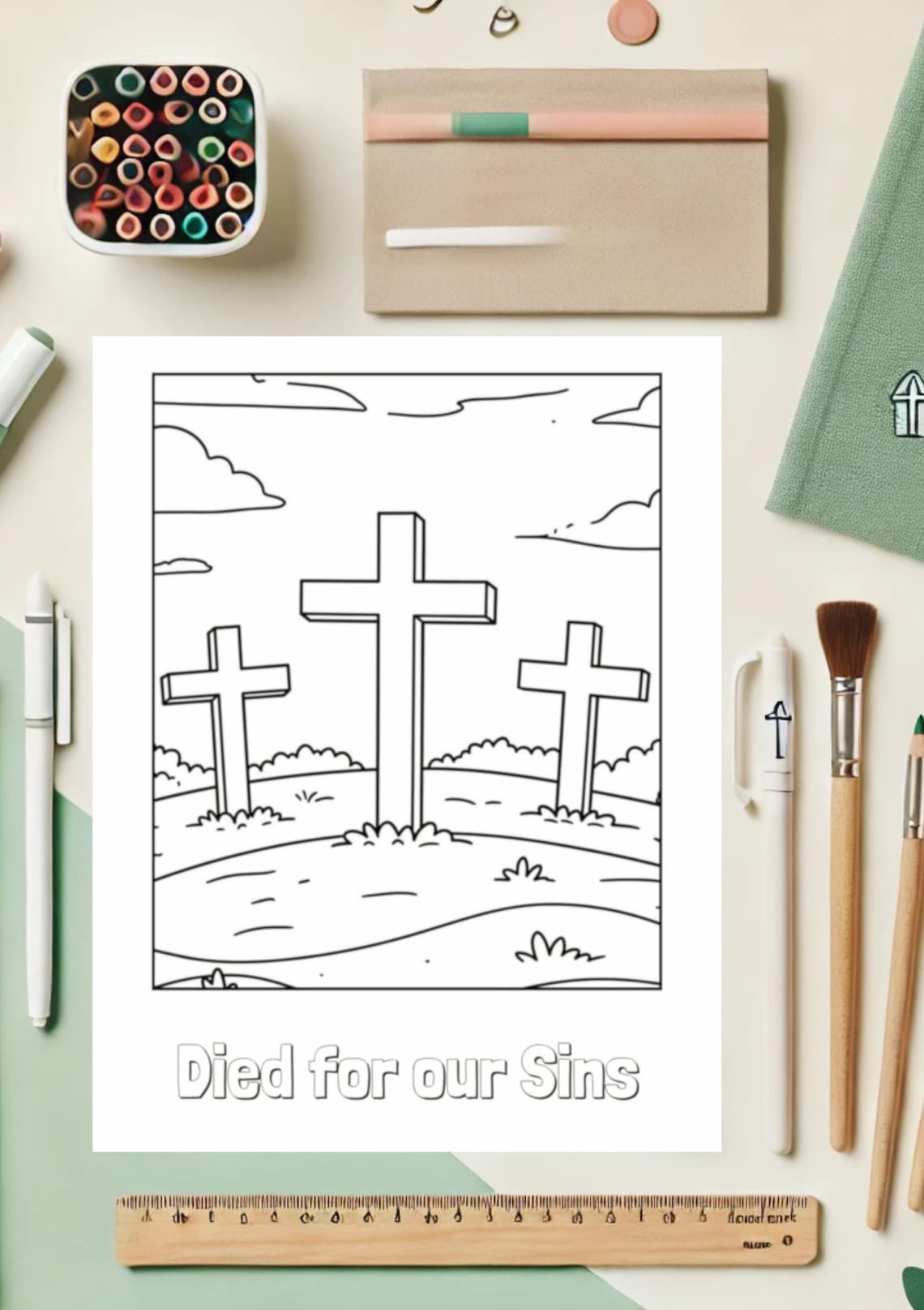 Died for Our Sins Coloring Page | Christian Easter Printable for Kids ...