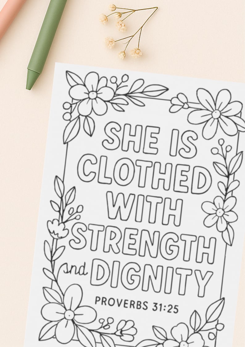 Christian Mother’s Day Coloring Page | Printable Bible Verse Art for ...