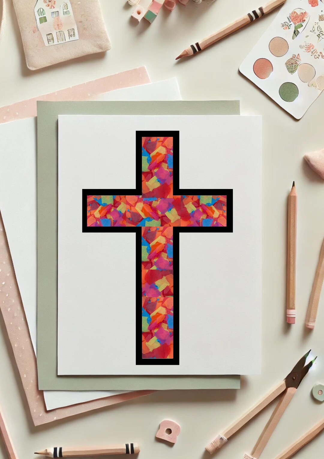 Palm Leaf and Cross Craft | Printable Christian Easter Craft | Color ...