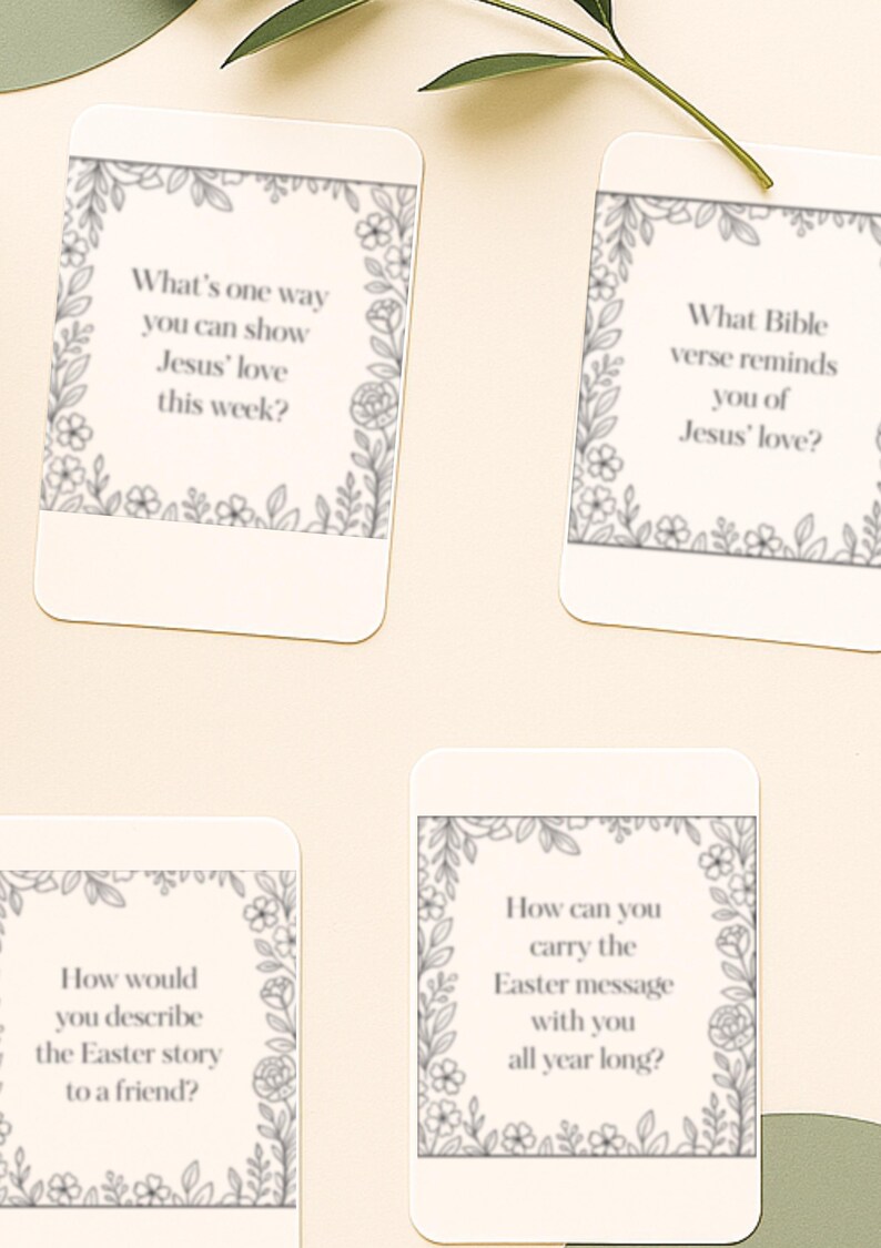 Easter Conversation Cards | Printable Christian Easter Family Activity ...