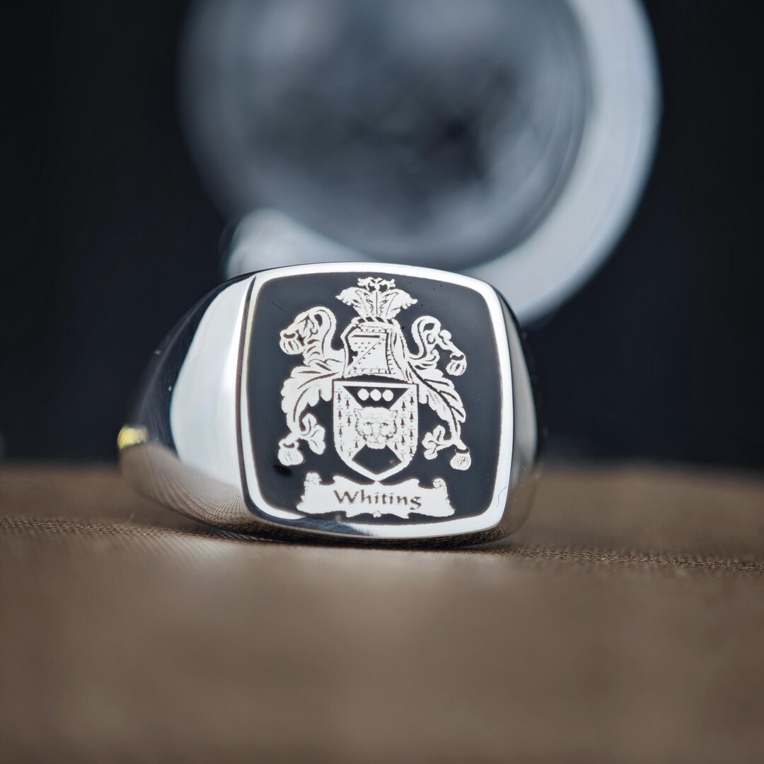 Hand Engraved Family Crest Ring – Custom Made in Sterling Silver or ...