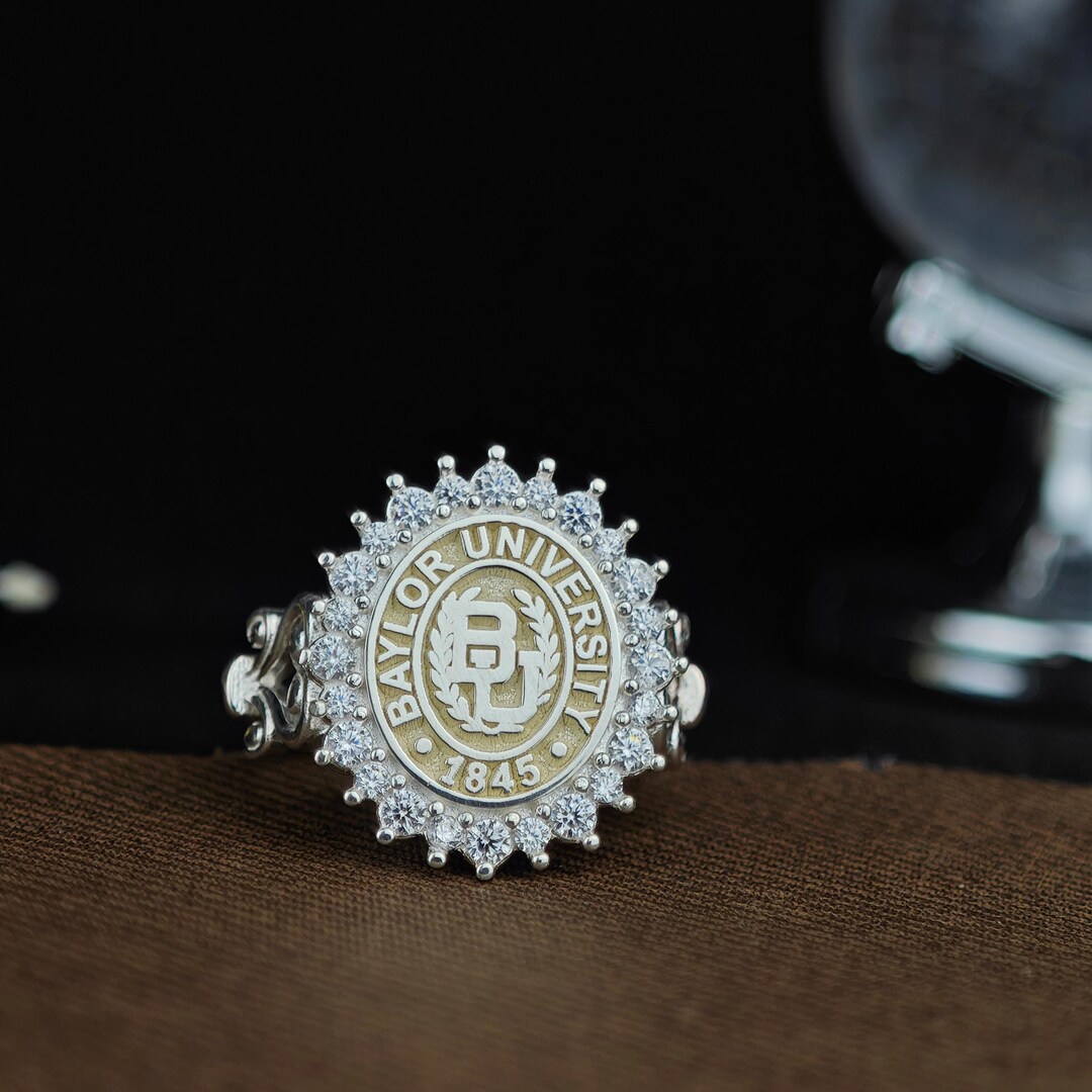 10K Solid Gold College Ring , Woman Class Ring , Diamond Stone Solid ...