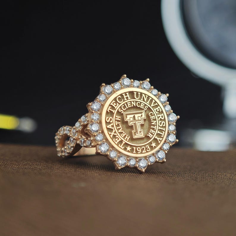 Custom Gold & Silver College Graduation Ring – Personalized University ...