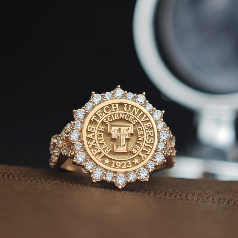 Custom Gold & Silver College Graduation Ring – Personalized University ...