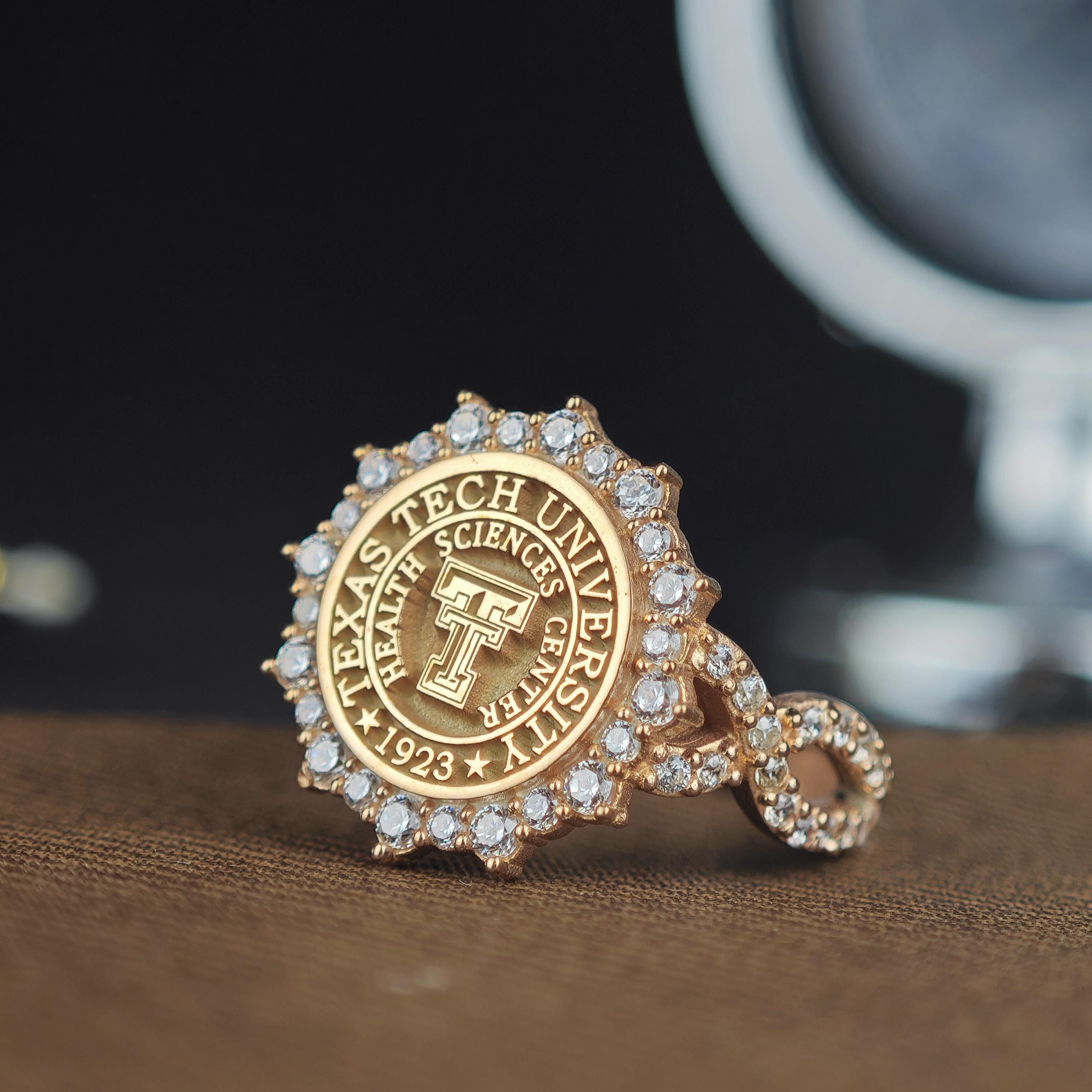 Custom Gold & Silver College Graduation Ring – Personalized University ...