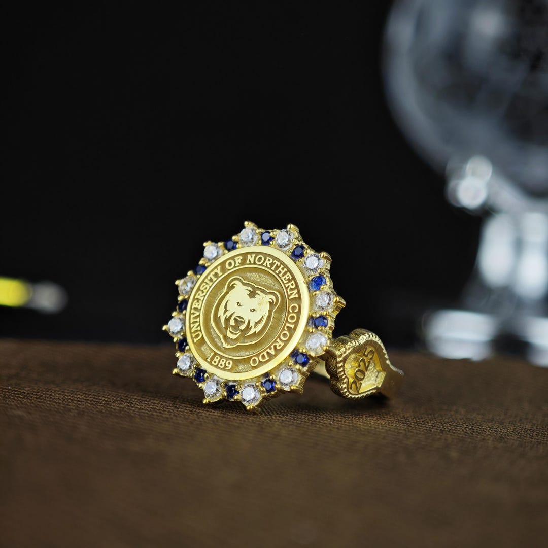 Unique University Graduation Ring - Personalized Class Band in Silver ...