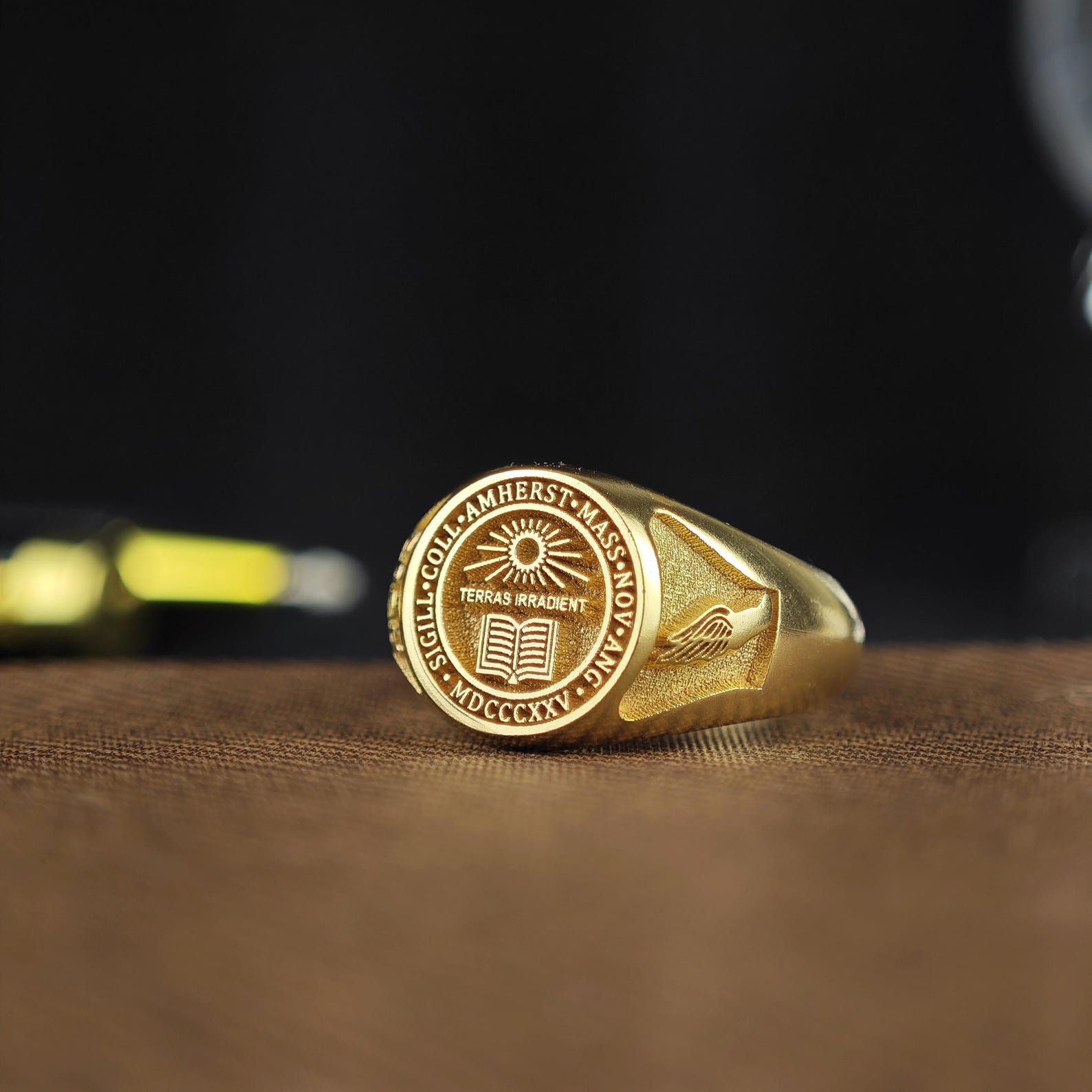 Custom Engraved Initial Signet Ring - Gold & Silver Personalized ...
