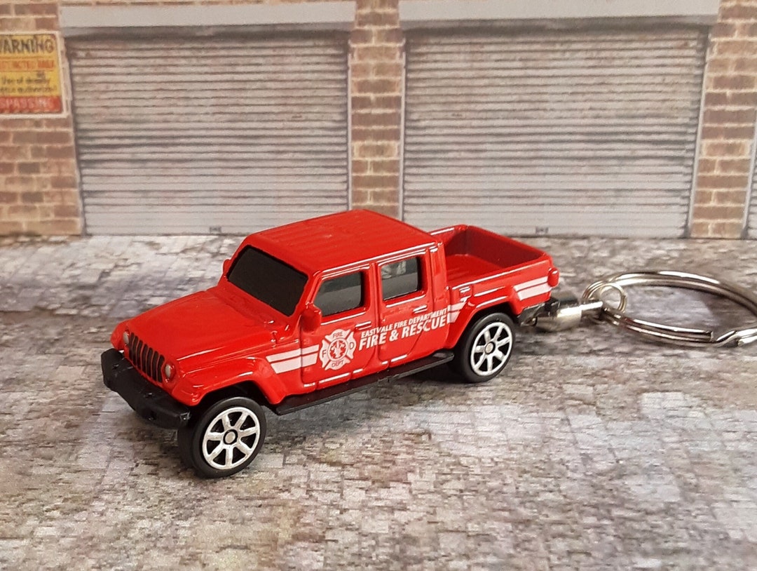 Keychain Fire and Rescue Fire Truck Charm Altered 1:64 Scale Diecast ...