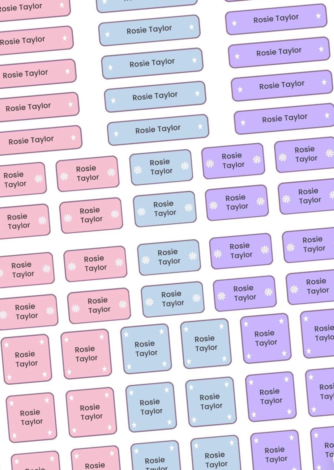 Personalized Kids Name Stickers | Water Resistant, Pastel Colors - Etsy