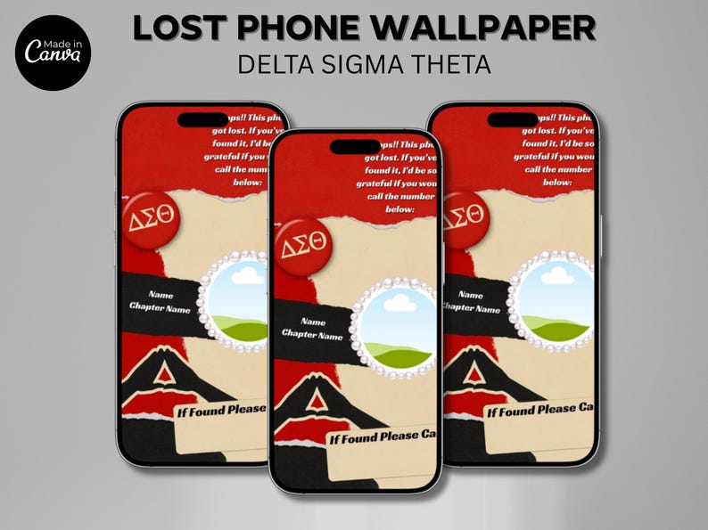 Delta Sigma Theta Lost Phone Wallpaper: Editable Sorority Lock Screen ...