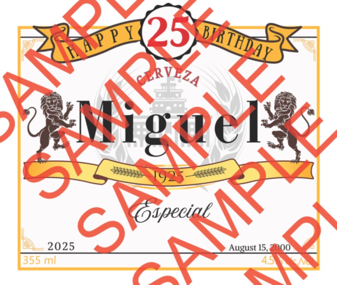 Digital Personalized Modelo Beer Label for Cakes (editable) - Etsy