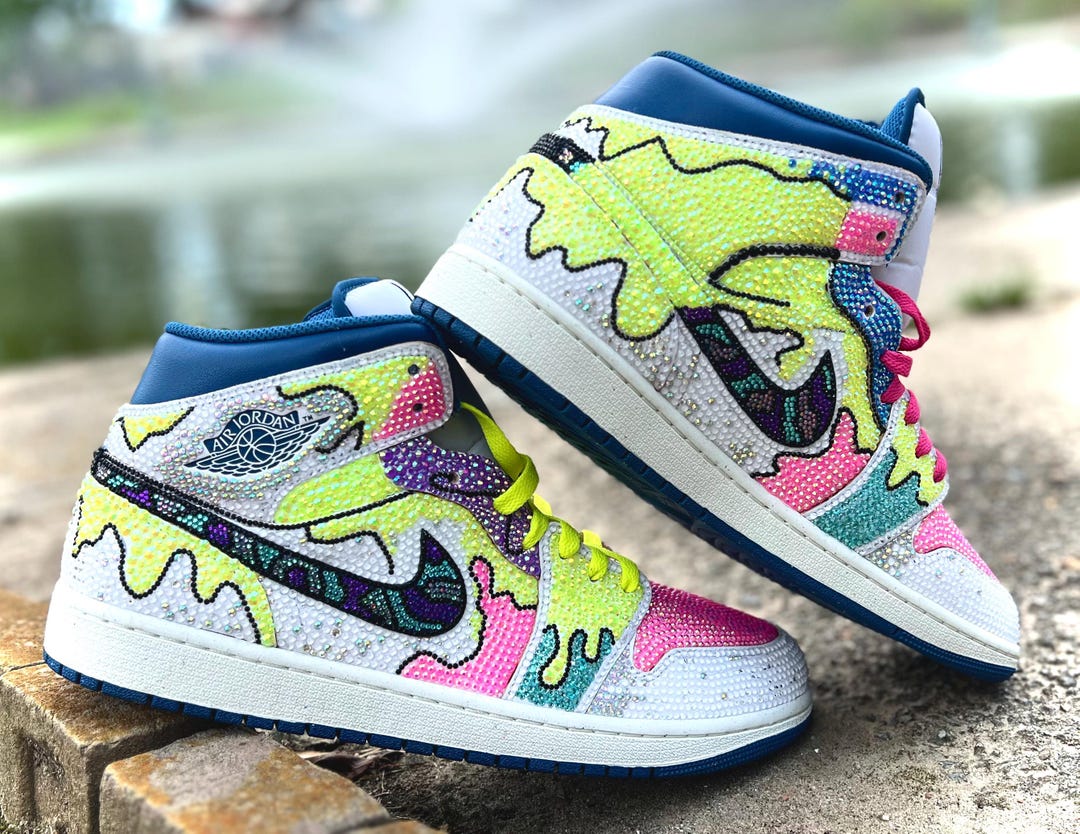 Dripping Paint – Custom Streetwear Crystal Sneakers | Bold Couture ...