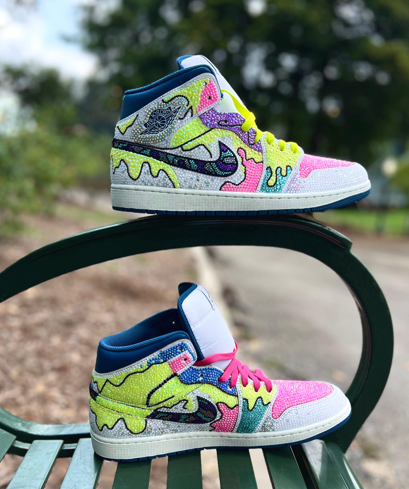 Dripping Paint – Custom Streetwear Crystal Sneakers | Bold Couture ...